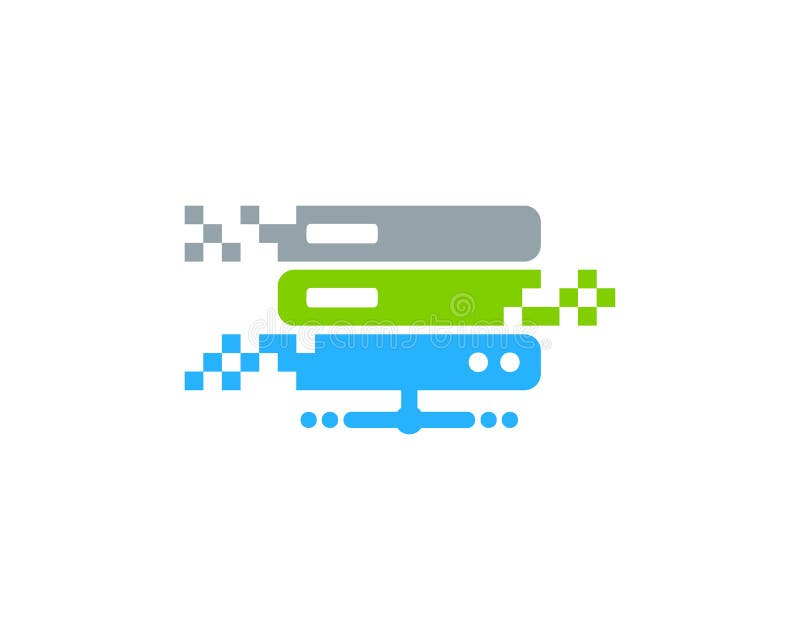Pixel Server Logo Icon Design Stock Illustration - Illustration of ...