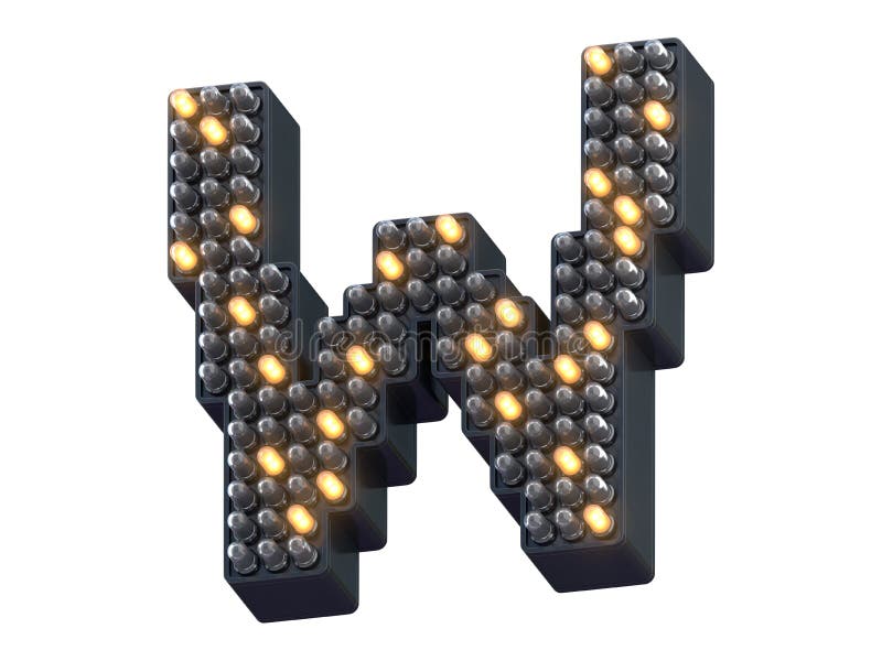 Pixel Shape LED Light Font. Stock Illustration - Illustration of ...