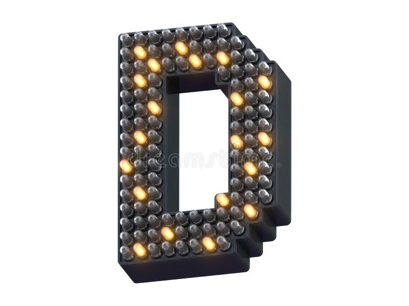 Pixel Shape LED Light Font. Stock Illustration - Illustration of five ...