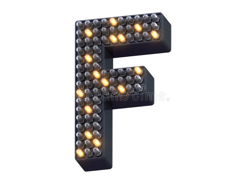 Pixel Shape LED Light Font. Stock Illustration - Illustration of light ...