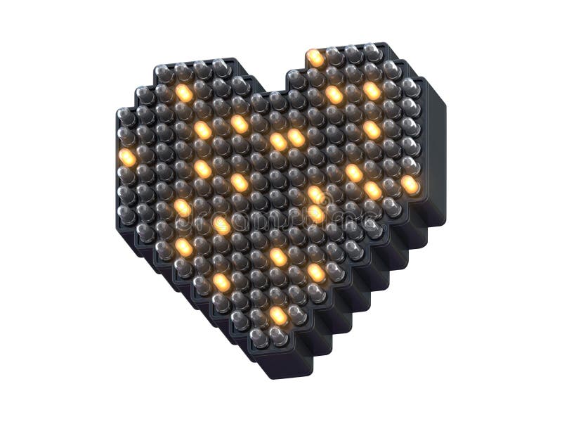 Pixel Shape LED Light Font. Stock Illustration - Illustration of ...