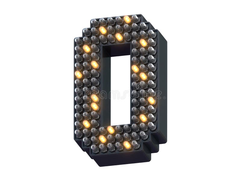 Pixel Shape LED Light Font. Stock Illustration - Illustration of design ...