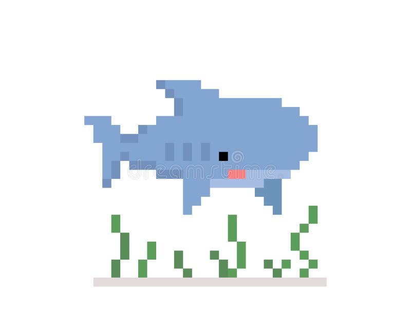 Vector Pixel Art Shark Stock Illustrations – 84 Vector Pixel Art Shark ...