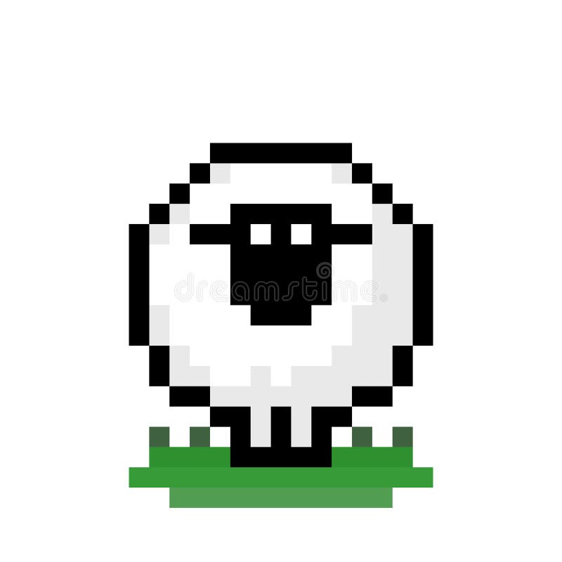 Pixel sheep image 8 bit stock vector. Illustration of funny - 223669509