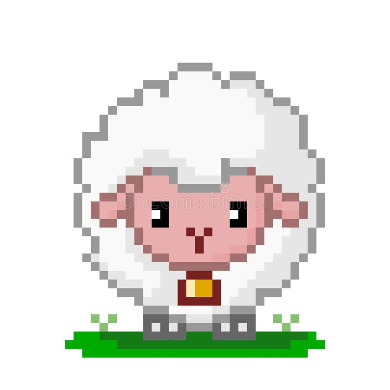 Pixel sheep image 8 bit stock vector. Illustration of funny - 223669509