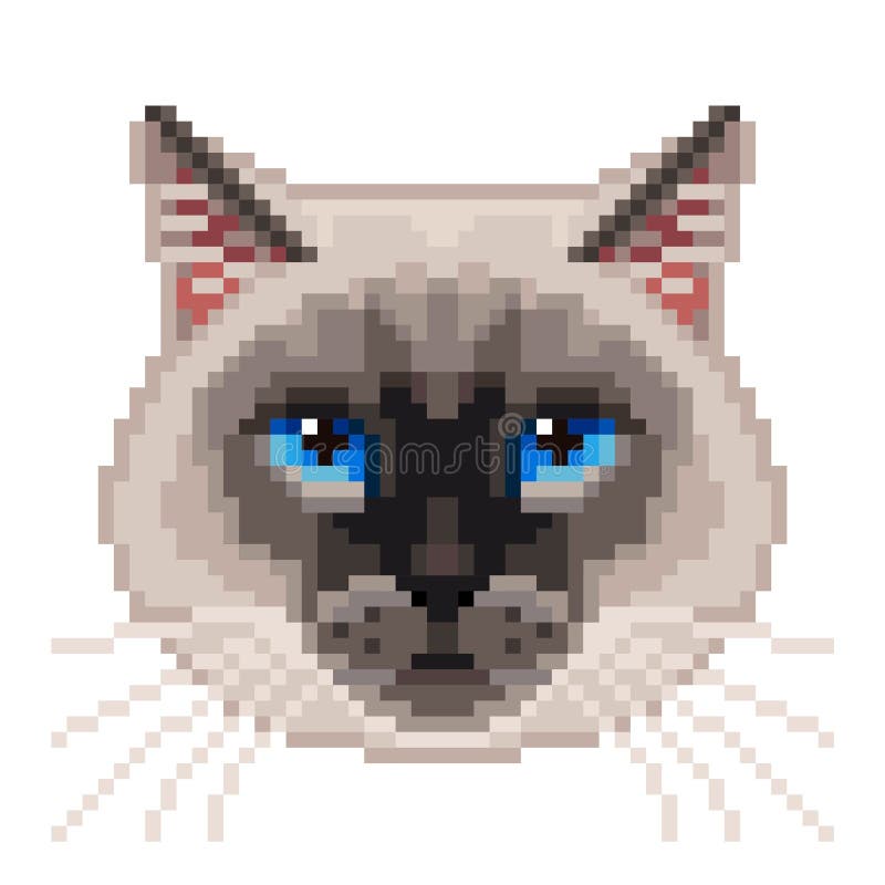 Pixel red cat face vector stock vector. Illustration of pixel - 62249902