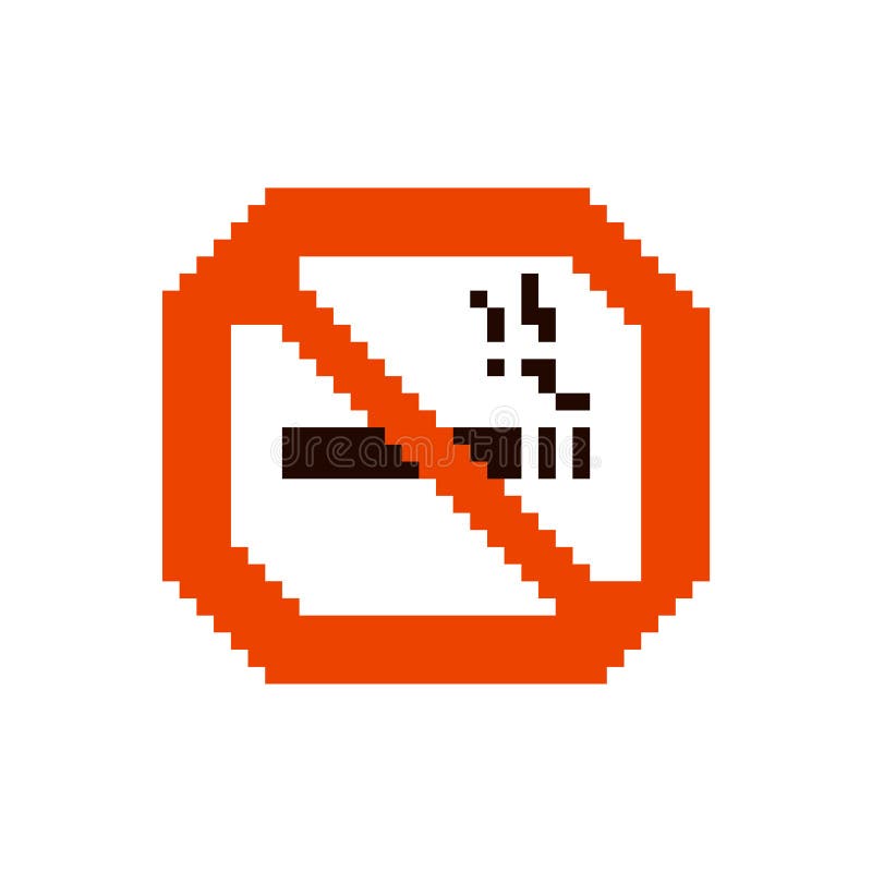 Pixel no smoking sign stock vector. Illustration of restrict - 27815252