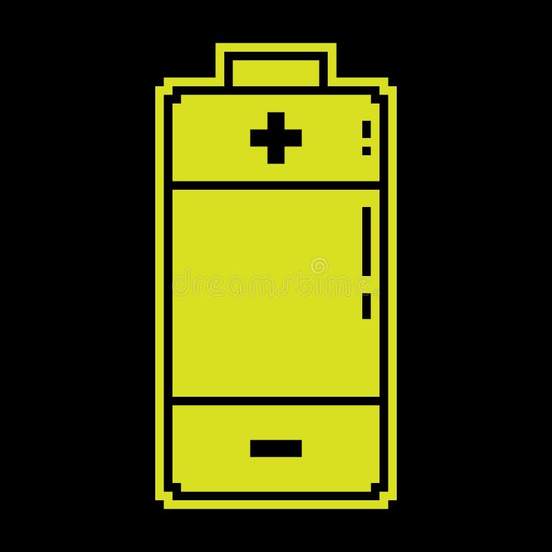 Pixel Silhouette Icon. Battery for Portable Devices Stock Vector ...