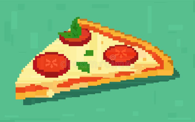 Pixel Slice of Pizza. Bright Vector Illustration Stock Vector ...