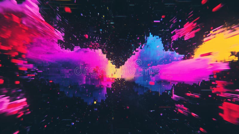 Pixel Sorting Glitch Effect Creating Abstract Colorful Design Stock ...