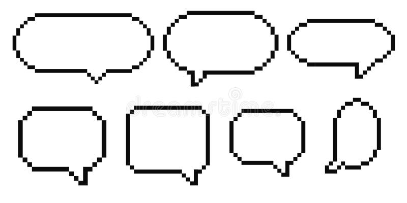 Pixel Speech Bubble Cloud 8 Bit Y2k Digital Retro Message. Game Talk ...