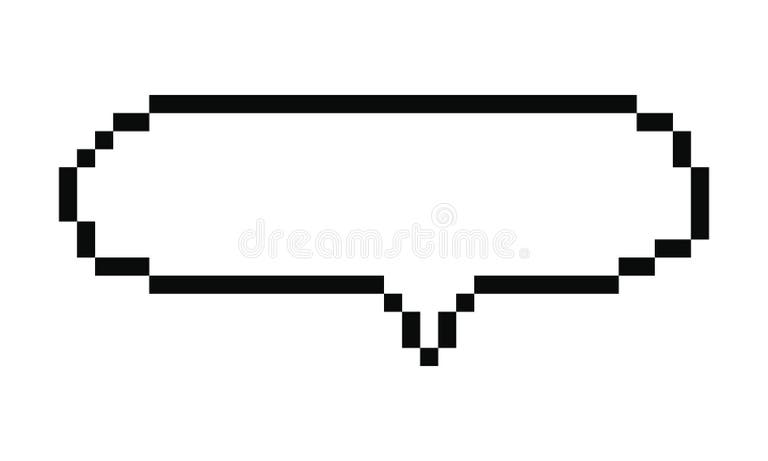 Pixel Speech Bubble Isolated on Transparent Background. Cloud 8 Bit Y2k ...