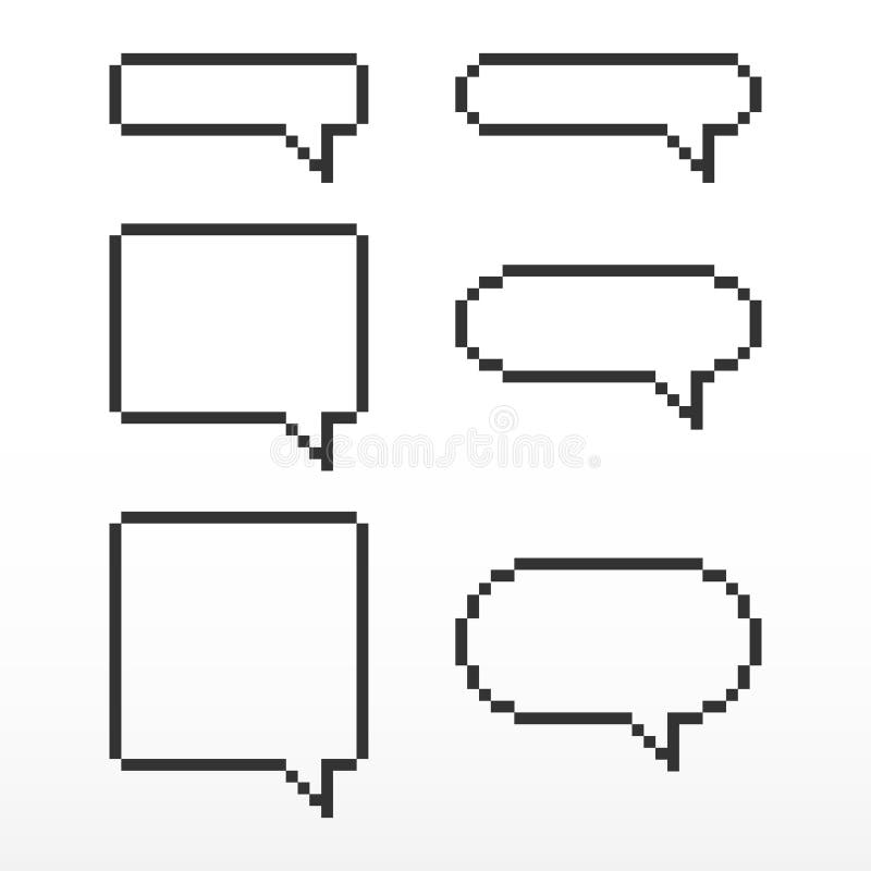 Pixel Speech Bubble, with Place for Text Boxes. Stock Vector ...