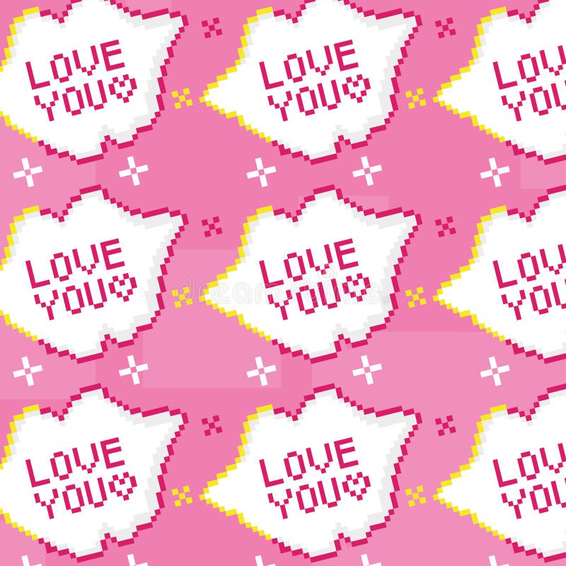 Pixel Speech Bubbles Cartoon Expression Pattern Background Vector Stock ...