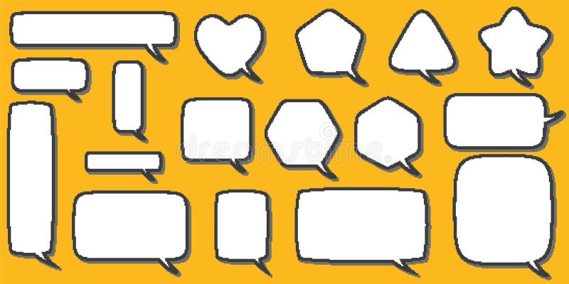 Pixel Speech Bubbles for Game Design and Chart. Retro Chat Box for ...