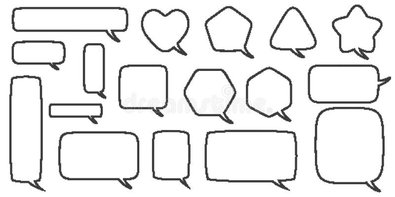 Pixel Speech Bubbles for Game Design and Chart. Retro Chat Box for ...
