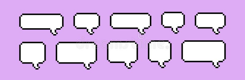 Pixel Speech Bubbles, Text Boxes. Stock Vector - Illustration of ...