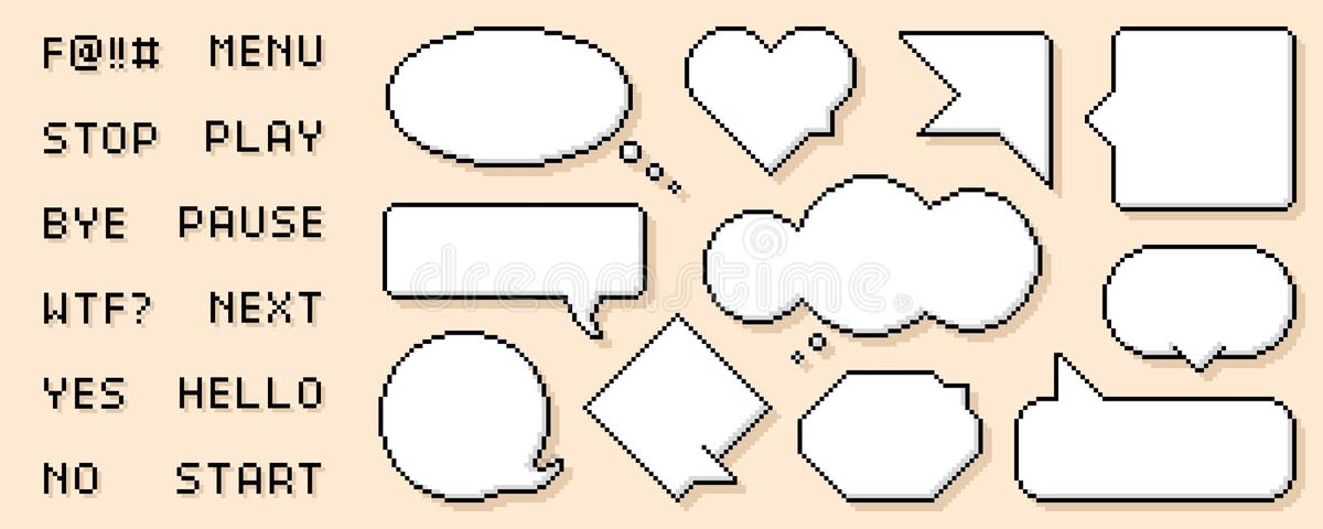 Pixelated Speech Bubbles Stock Illustrations – 57 Pixelated Speech ...