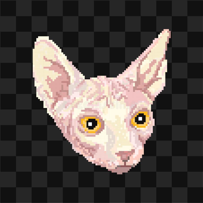 Pixel Sphinx Cat Isolated Vector Illustration Stock Vector ...