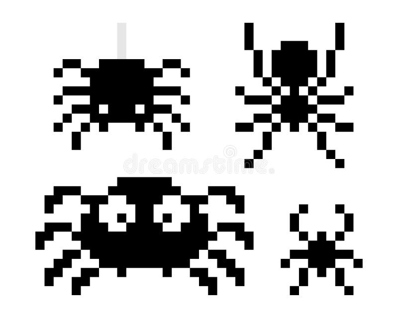 Pixel spider image 8 bit stock vector. Illustration of design - 223671208