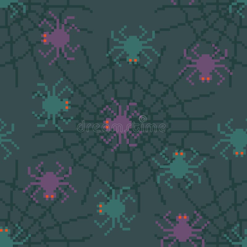 Pixel Spider Web Frame Detailed Illustration Vector Stock Vector ...