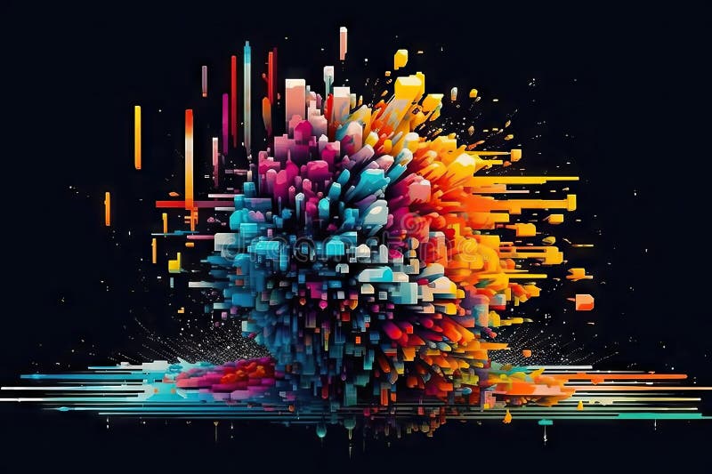 Pixel Splash stock illustration. Illustration of vacation - 302259739