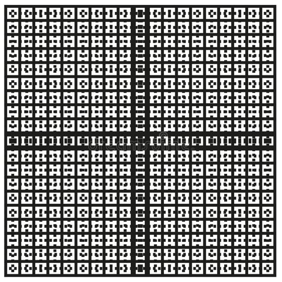 Pixel Square Composition. Numeric Pattern Symbol. Repeated Number ...