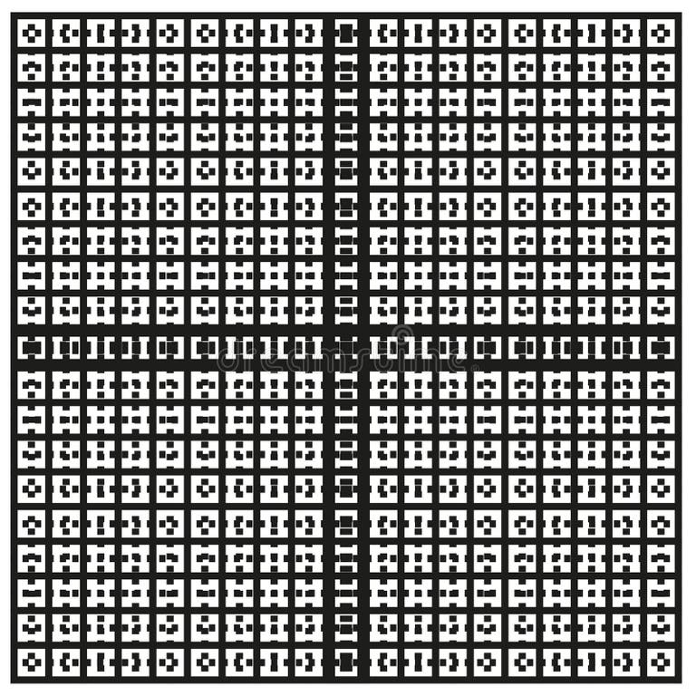 Pixel Square Composition. Numeric Pattern Symbol. Repeated Number ...