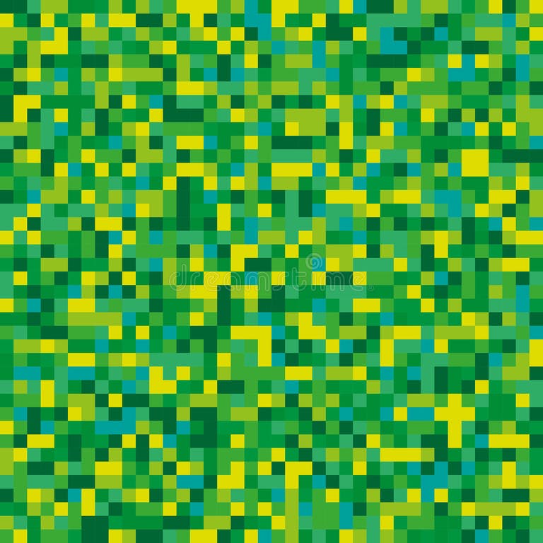 Pixel Square Pattern. Green Yellow Texture. Digital Seamless Background ...