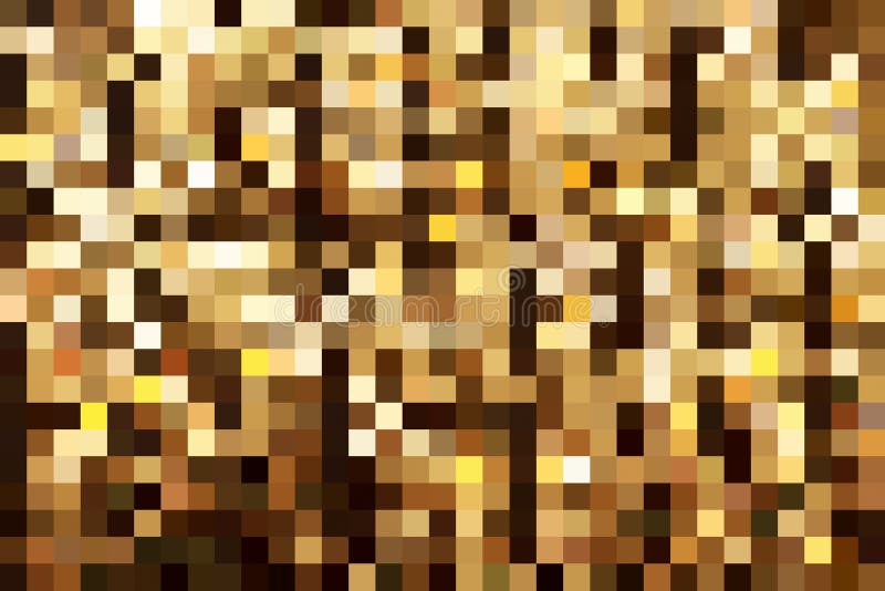 Pixel Squares in Gold and Brown Stock Illustration - Illustration of ...