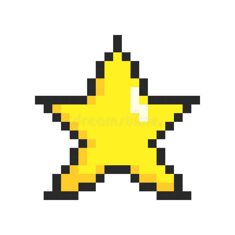 Pixel Star. 8-bit. Retro Video Game Style. Vector Illustration Stock ...