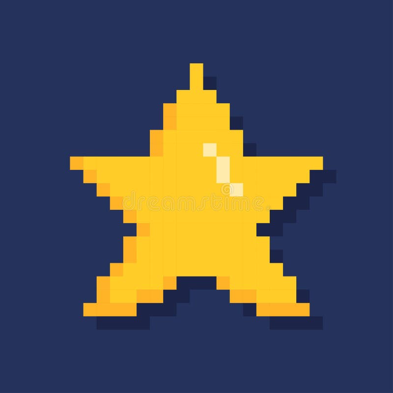 Pixel Star. 8-bit. Retro Video Game Style. Vector Illustration Stock ...
