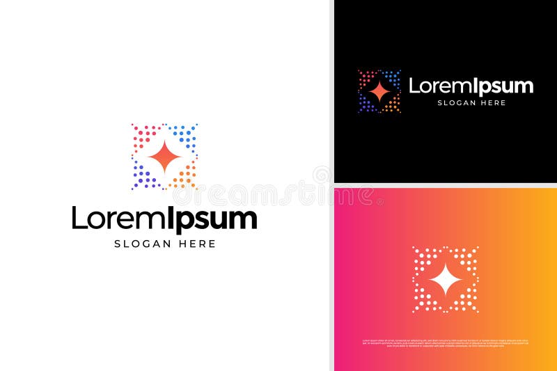 Pixel Stars Technology Logo Illustration Design Template Stock ...