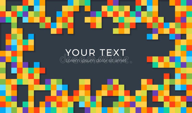 Pixel Style Colorful Background With Shadows. Colored Squares Abstract ...