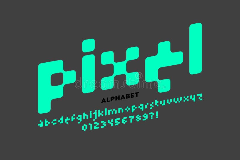 Pixel style font stock vector. Illustration of byte - 219287319