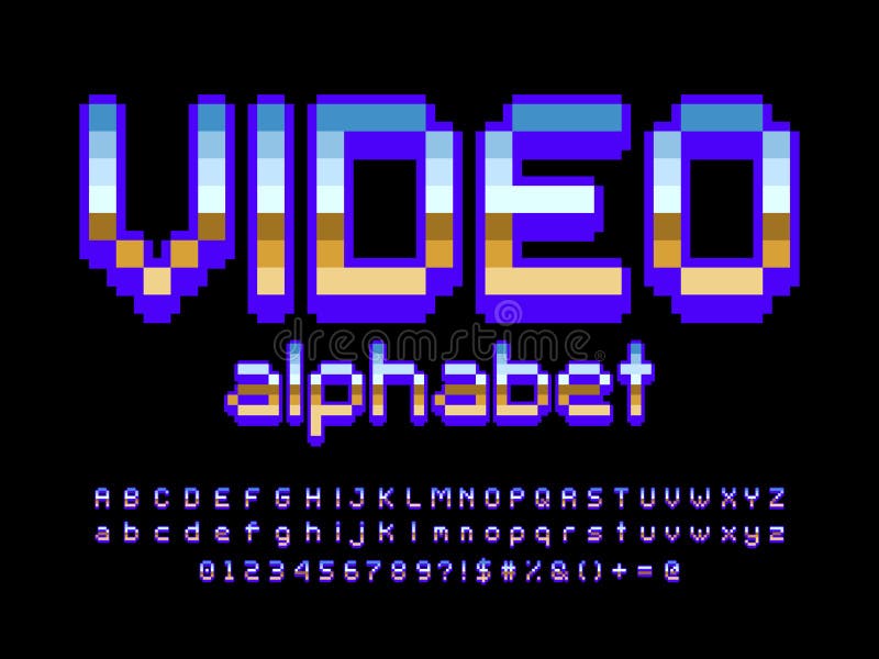 Pixel font stock vector. Illustration of arcade, digital - 174839621