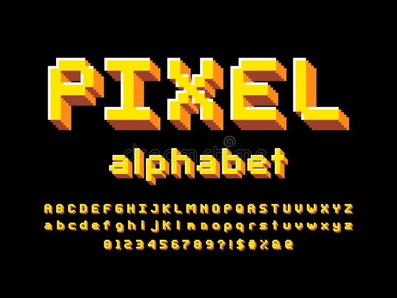 Pixel font stock vector. Illustration of color, typography - 183512590