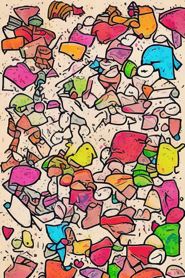 Pixel Style, Graffiti, Dripping Paint, Spray Paint, Many Colors ...