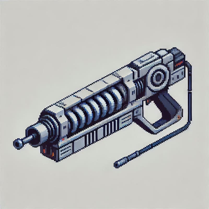 Sci-Fi Heavy Laser Blaster stock illustration. Illustration of battle ...