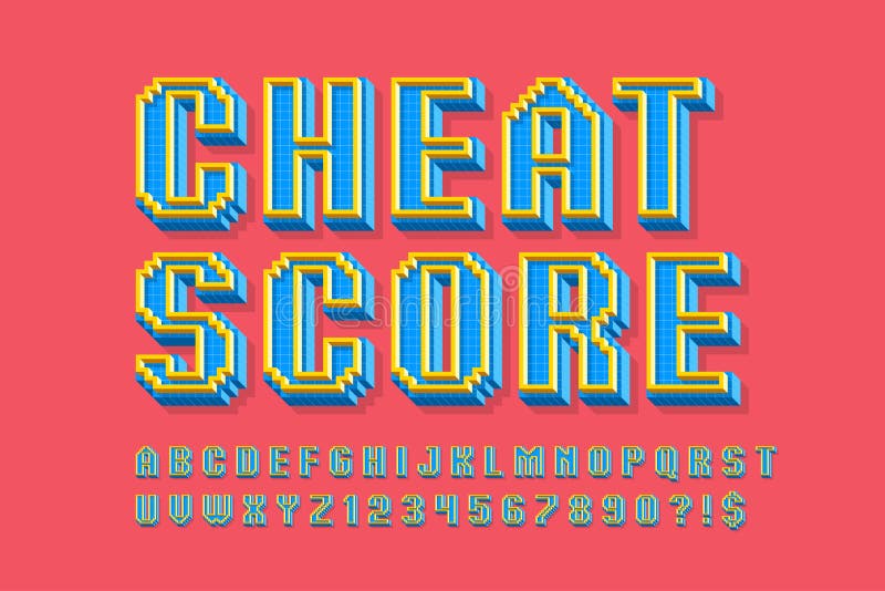 Pixel Stylized Vector Alphabet Design. High Contrast and Sharp, Retro ...