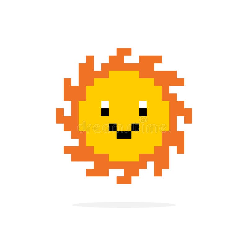 Pixel Sun Image. Sun Pattern for Cross Stitch and Mosaic Tile Stock ...