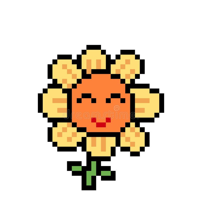 Sunflower Mosaic Tile Pattern. Pixel Sunflower Image Stock Vector ...