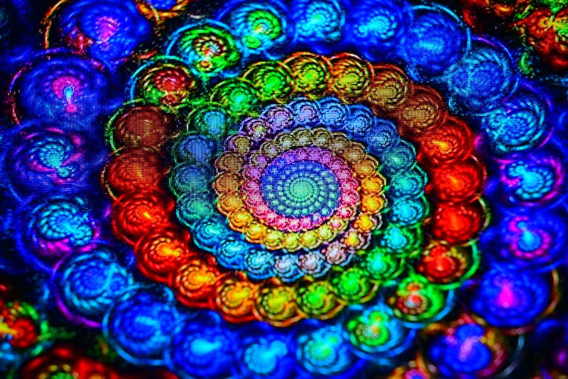 Pixel Swirl Floral Design Bright Pixelated Background Stock Photo ...