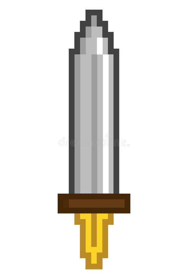 Pixel Sword Icon. Medieval Sharp Melee Weapon Stock Vector ...