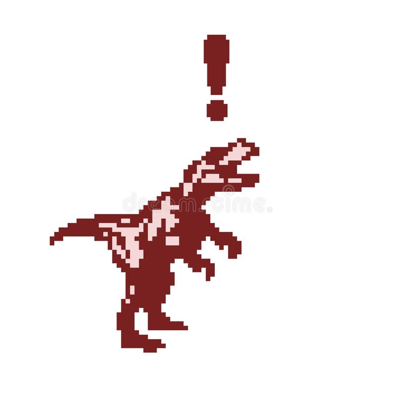 Pixel t rex dinosaur stock vector. Illustration of exclamation - 352754774