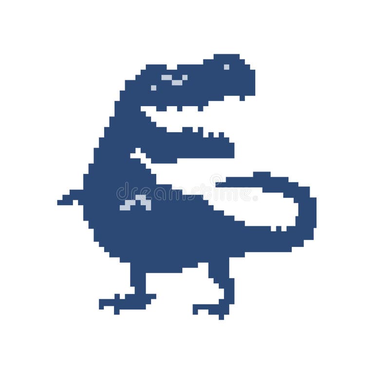 Pixel t rex dinosaur stock vector. Illustration of vintage - 364439279