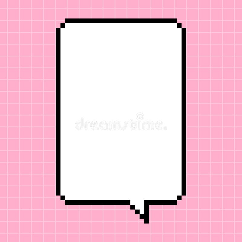 Pixel Tall Vertical Dialog Box on Pink Checkered Background, 8-bit ...