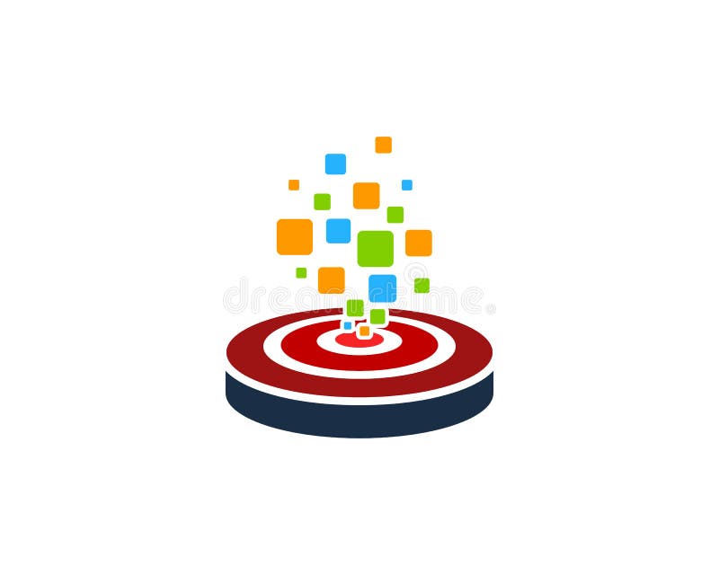 Pixel Art Target Logo Icon Design Stock Vector - Illustration of data ...