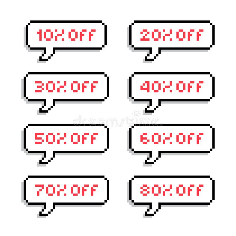 Pixel Text Bubble. Speech Bubble Icons Stock Vector - Illustration of ...