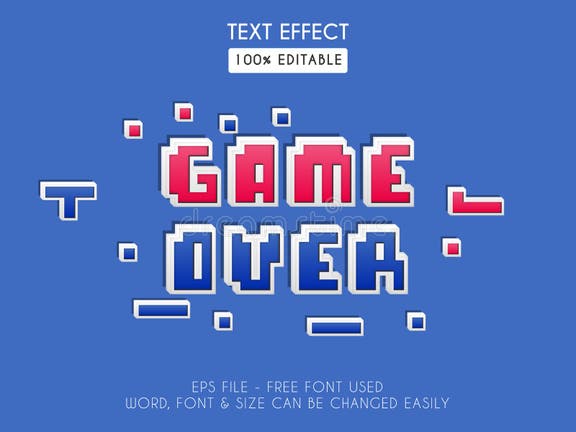 Pixel Text Effect Style - Editable Text Effect - Game Over Pixel Font ...